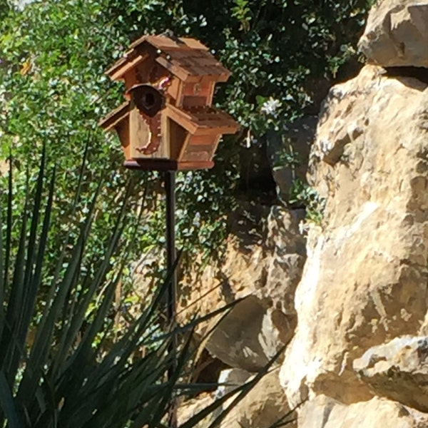 Artistic Birdfeeder, Barnwood. Outdoor, Pine. Functional Wedding Gift ...