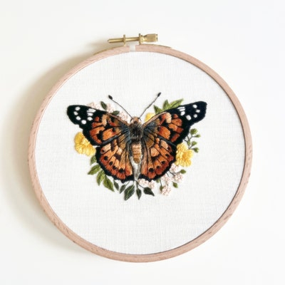 Butterfly: Hand Embroidery Pattern, Thread Painting Tutorial, Instant ...