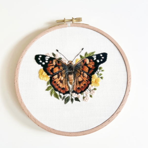 Butterfly: Hand Embroidery Pattern, Thread Painting Tutorial, Instant ...