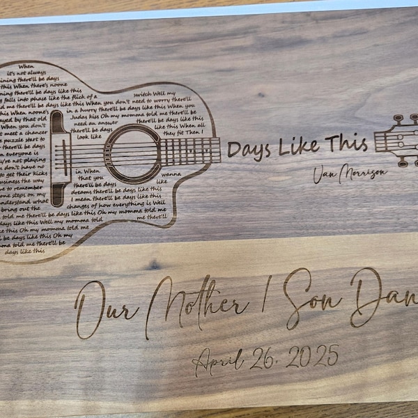 Personalized Engraved Heart Song Lyrics Wall Art Wood Boards - Custom ...