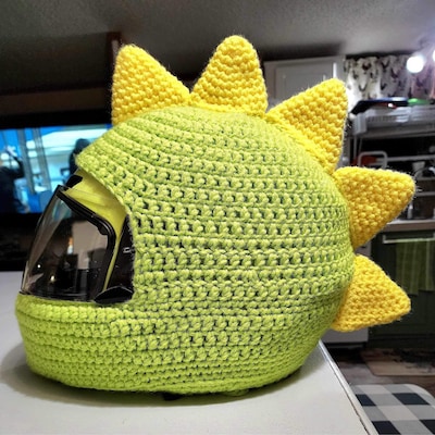 PATTERN Motorcycle Crochet Dino Helmet Cover M - Etsy