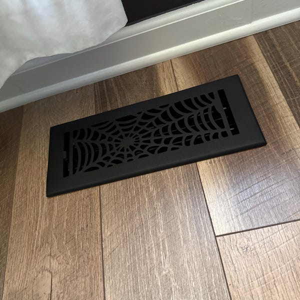 4"x10" Spooky Gothic Vent Cover in Spider Web Design Cast Aluminum ...