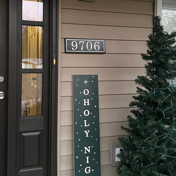 Hanging House Number Sign, Hanging Mailbox Sign, Driveway Address Sign ...