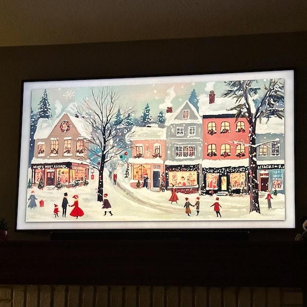 Cute Christmas Samsung Frame TV Art, Pink Gingerbread House TV Art ...