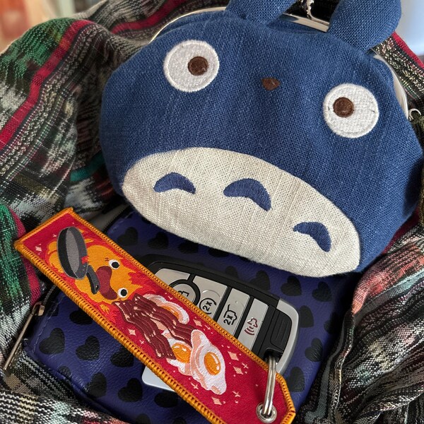 Cute Cat Embroidered Tag Keychain Kawaii Neko Jet Tags tamago, Sakura ...