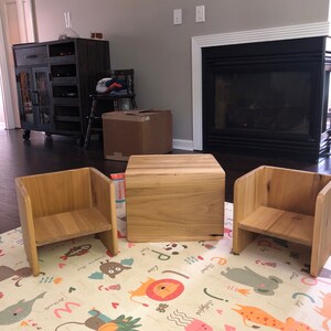 Cube Chair Set 1 Large 2 Small Montessori Table and Two Chairs Set - Etsy