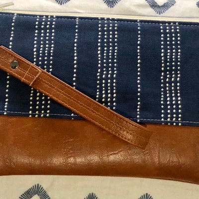 Navy Phone Wallet, iPhone 8 Wristlet, Small Crossbody Bag, Stripe Fanny ...