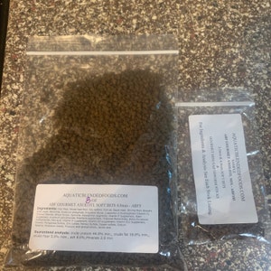 ABF Gourmet Axolotl Soft Food Pellets 4.0mm ABF5 Heat Sealed for ...