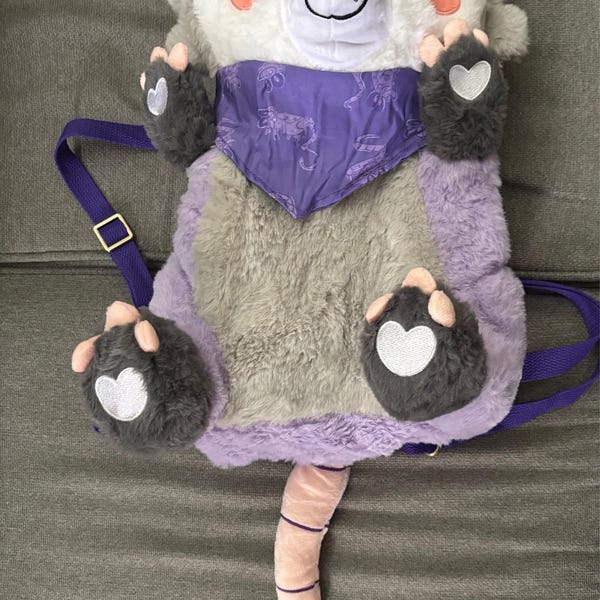 Plum Possum Plush Backpack: Snug-alongs Travel Bookbag - Etsy