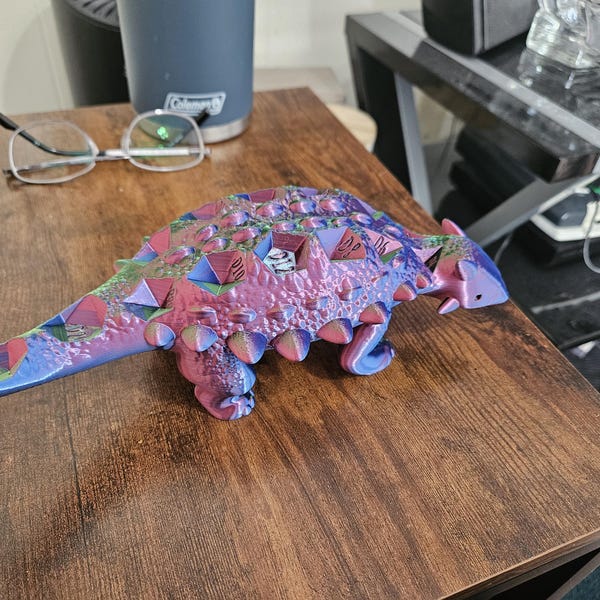 Angus the Ankylosaurus Dino Dice Holder | Dungeons and Dragons Dice Holder | Cute Accessory Dino ...