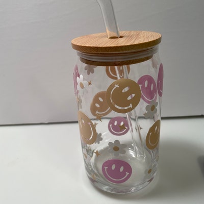 16oz Libbey Can Wrap SVG Trendy SVG Smiley Face Svg Groovy Svg Retro ...