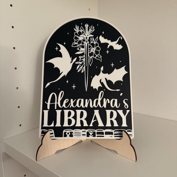 Library Street Sign Bookshelf Sign Personalized Laser Engraved Bookish ...