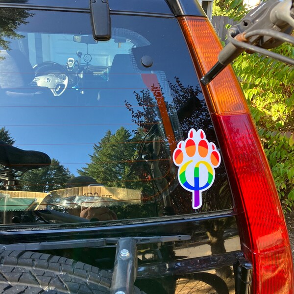Rainbow Phipaw Sticker, Rainbow Furry Pride Sticker, Furry Fandom ...