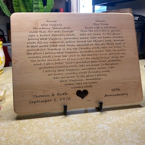 Engraved Wedding Song, First Dance Lyrics, Wood Anniversary Gift, Your ...