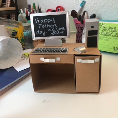 3D Computer and Computer Desk SVG Cut File Gift Card Holder - Etsy