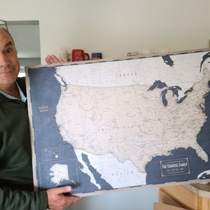 Large USA Push Pin Map Personalized Travel Map of the US Executive ...