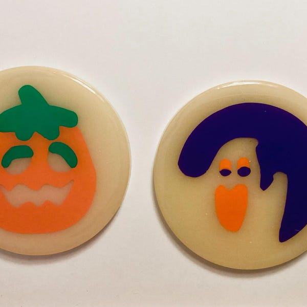 Pumpkin and Ghost Cookie Halloween Resin Coasters - Etsy