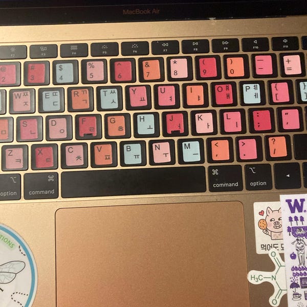 Korean Keyboard Stickers for Laptops With Tweezers - Hangul Keyboard ...