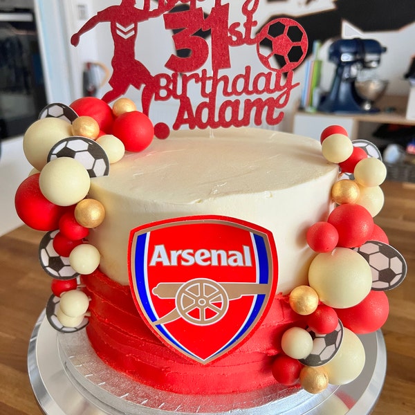 Football Cake Topper|arsenal Cake Topper|male Cake Toppers|football ...