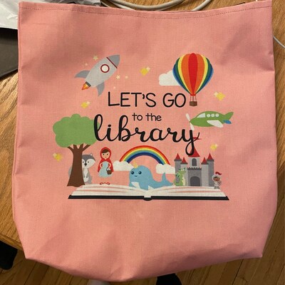 Personalized Library Tote Bag Custom Made Library Book Bag Three Sizes ...