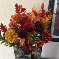 Fall Pine Cone Flowers, ONE DOZEN, ORIGINAL, on 12-inch Stems ...