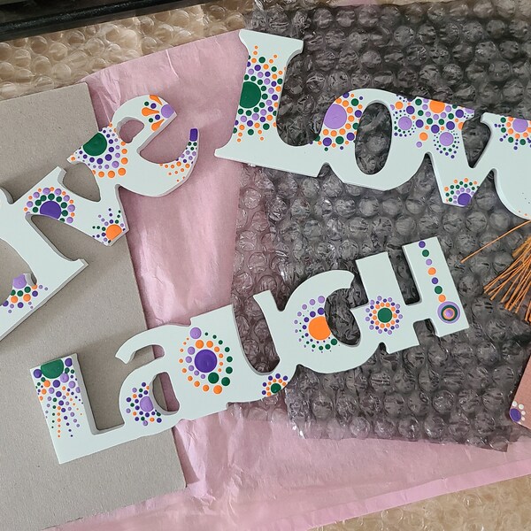 CUSTOM Dotting Art, Dot Painting, Dot Letters - CHOOSE Your Own COLORS ...