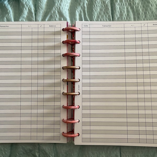 Checkbook Register Inserts, Check Register Pages, Transaction Register ...