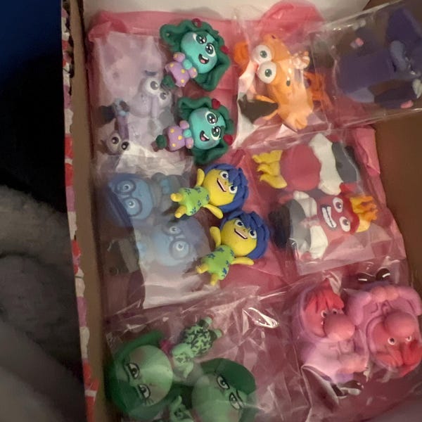 Inside Emotions Movie, Joy, Sadness, Anger, Bow Clay Center, Clay Charm ...