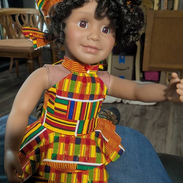African Doll Dress/two Piece Halter Neck Doll Dress for 18” Doll in ...