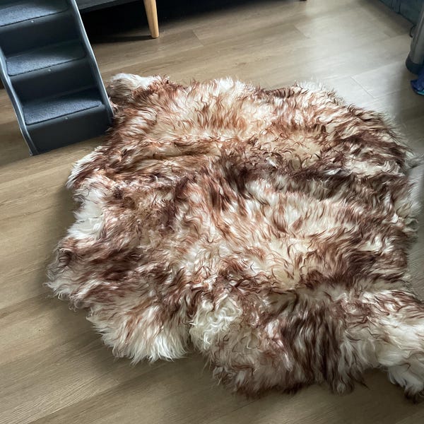 GIANT SHEEPSKIN Double XXL Mouflon Throw Genuine Leather Sheep Skin 48 ...