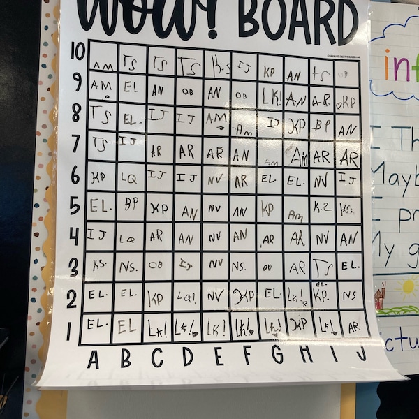 WOW! Board Anchor Chart [hard Good] - Option #8 - Etsy