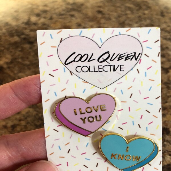 I Love You, I Know Heart Hard Enamel Pin Set - Etsy