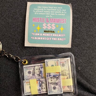Handmade Mini Money Stack Bag Charms Manifesting Money Bags - Etsy