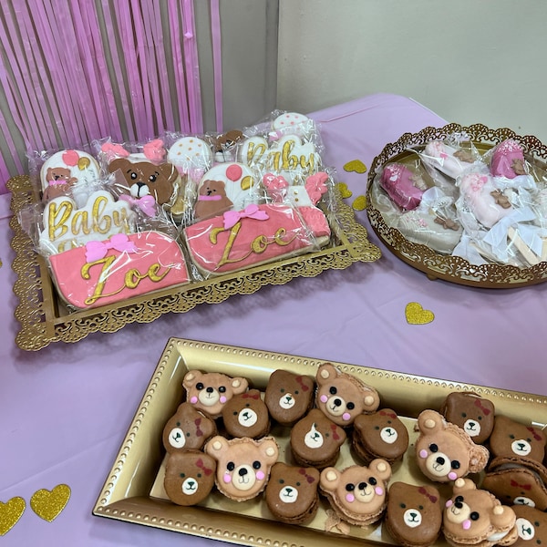 Teddy Bear French Macarons 6, 12, 24 - Choose Your Flavors - Edible ...
