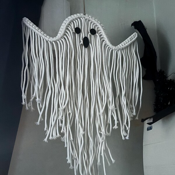 Macrame Halloween Ghost, Rope Ghost, Halloween Ghost, Ghost Decorations ...