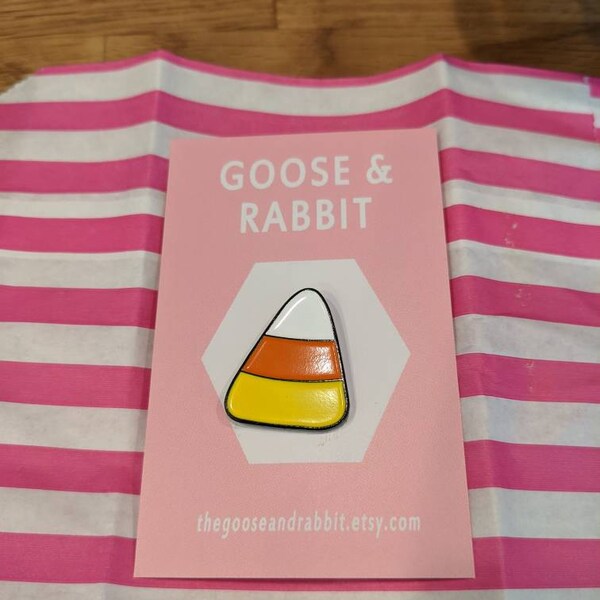 Halloween Candy Corn Enamel Pin - Halloween Pin, Food Enamel Pin, Trick ...