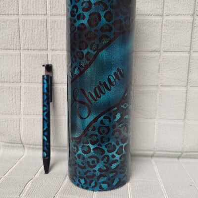 Teal and Gold Leopard Digital Paper, Seamless Leopard Spot Patterns ...