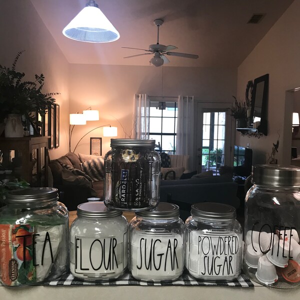 Custom Rae Dunn Inspired Vinyl 3" Decals-canister Labels-farmhouse ...