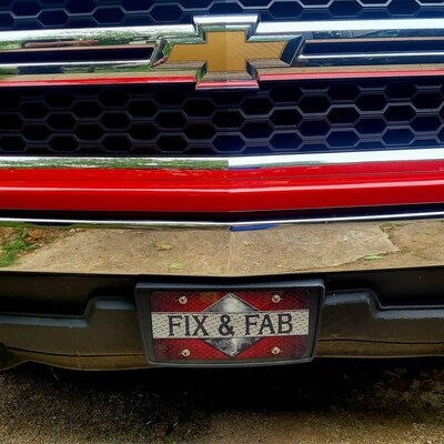 Diamond Plate Print Metal Personalized License Plate Custom Car Tag Car ...