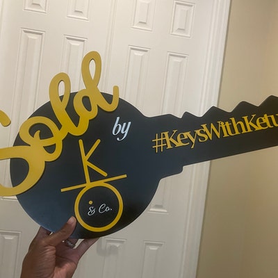 Realtor Sold Key Sign, Key Shape Sold Sign, Realtor Key Photo Prop, New ...