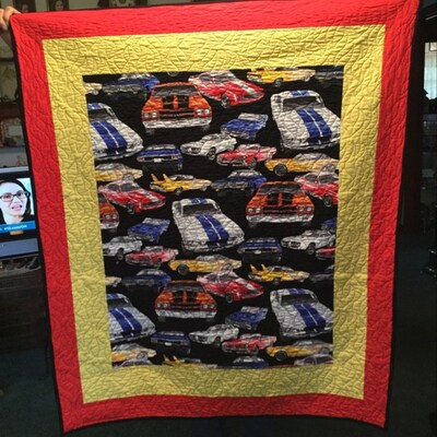 Fabric, Pure Muscle Cars, Classic Cars on Black, Alexander Henry Fabric ...