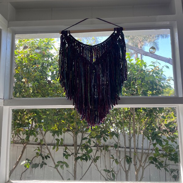 Skull Macrame Wall Hanging Halloween Decor, Goth, Witchy, Black Macrame ...