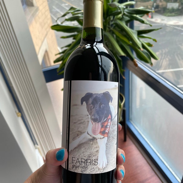 Personalized Dog or Cat Wine Label With Custom Story on the Back | Gift ...