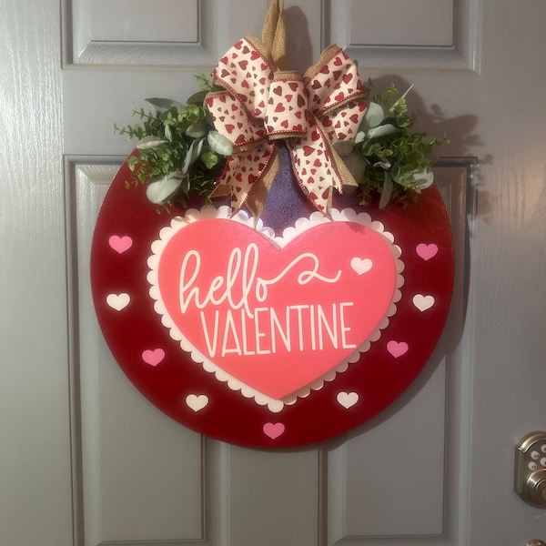 Valentines Front Door Decor | Happy Valentine's Day | Valentines Wreath ...