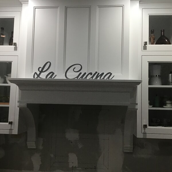 Yellow Cursive La Cucina Sign - La Cucina Italian Word for the Kitchen ...