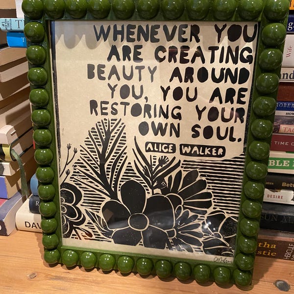 Wooden Bobbin Bobble Photo Frame , Picture Frame, Hand Painted, Glossy ...