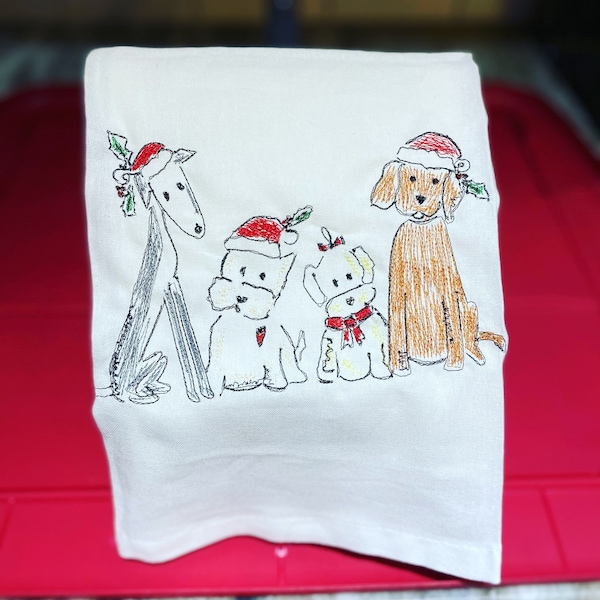 Embroidery Designs, Christmas Dogs Embroidery, Christmas Applique ...