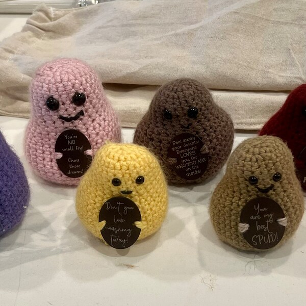 Native Potato Tags/potato Pun Patches/set of 8/ready to Ship/crochet ...