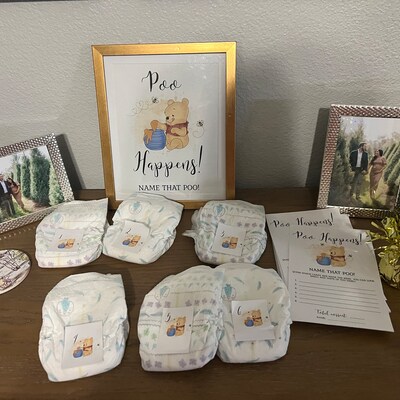 Winnie the Pooh Poo Happens Baby Shower Game Template Guess the Poop ...