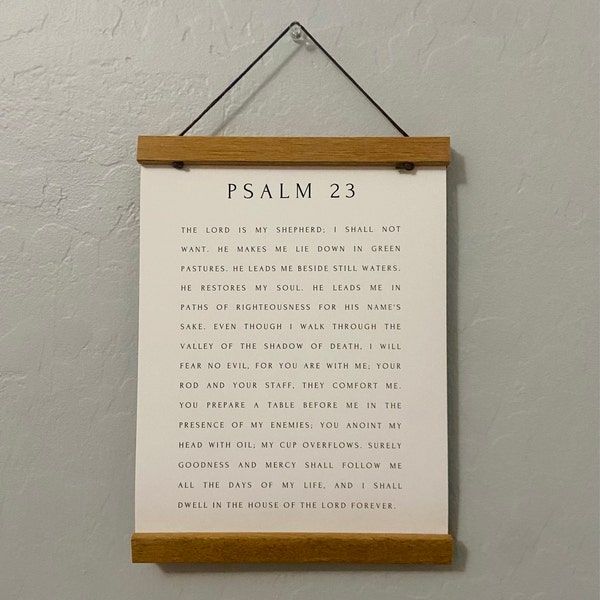Bible Verse Hanging Sign | Psalm 23 Framed Christian Wall Art | the ...